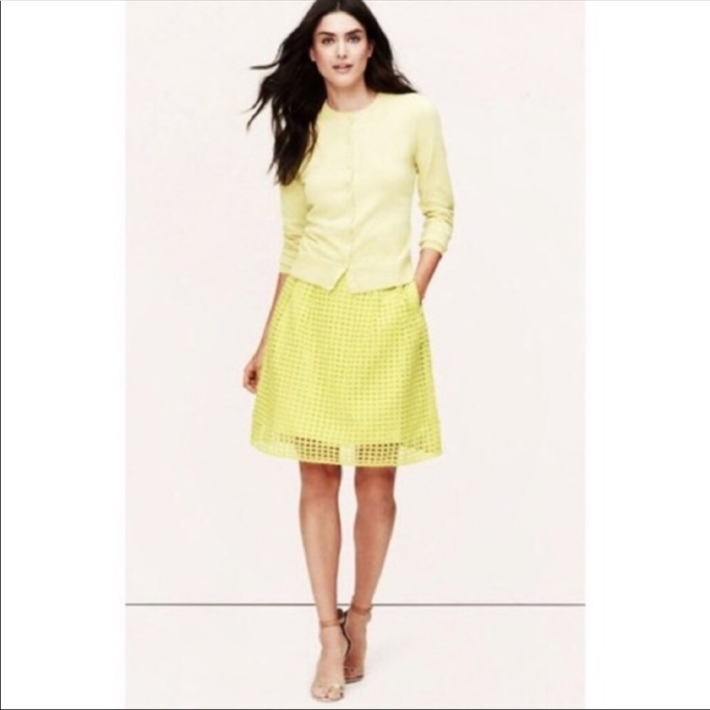 Loft Neon Yellow Pleated Skirt - Gem